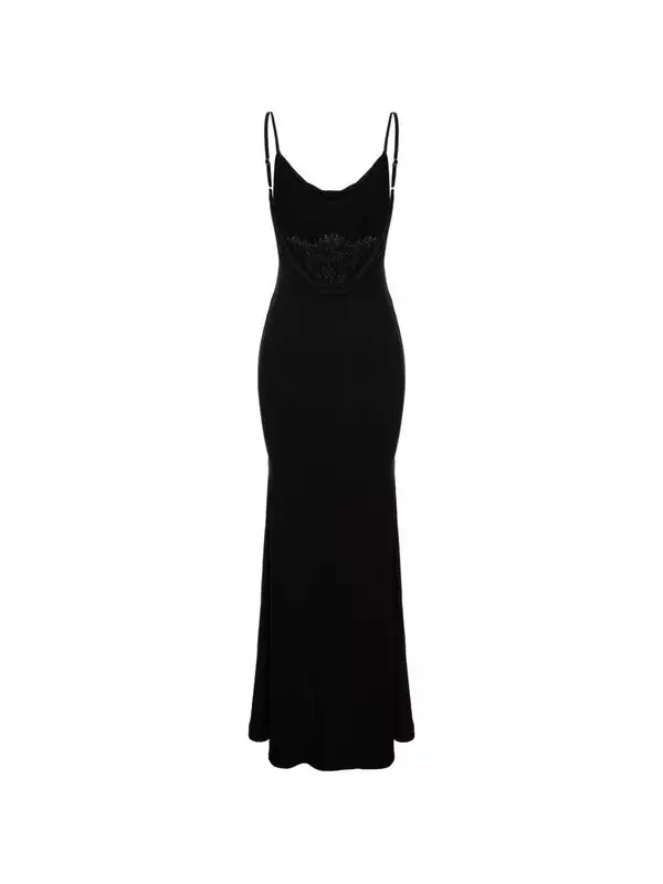 HAMZA Riviera Lace-panel Maxi Dress