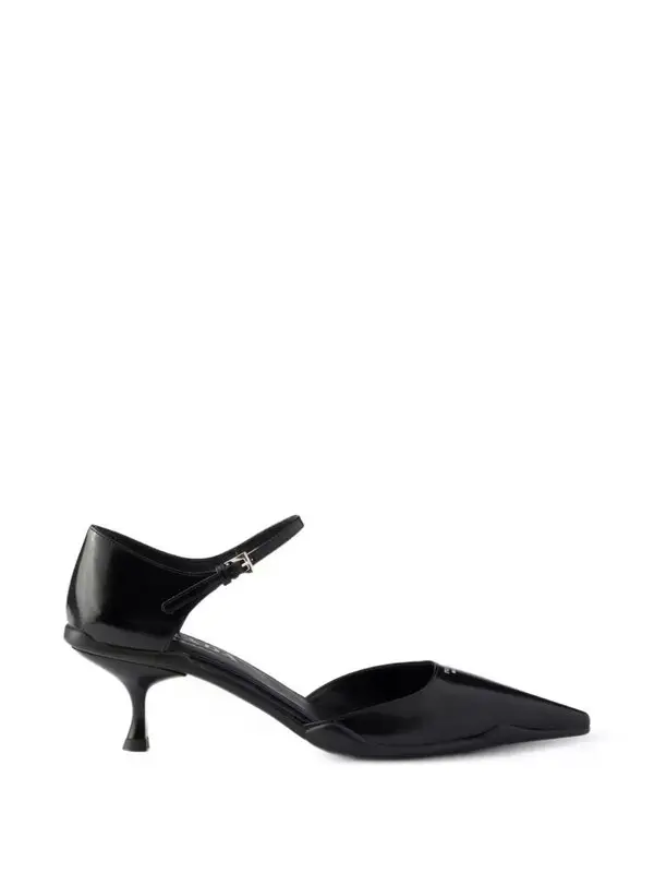Prada Brushed-leather D'orsay Pumps