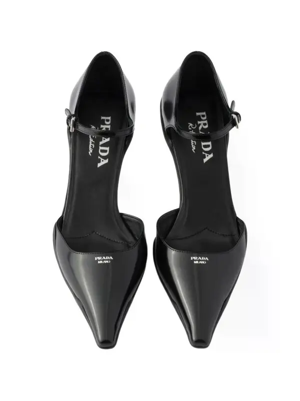Prada Brushed-leather D'orsay Pumps