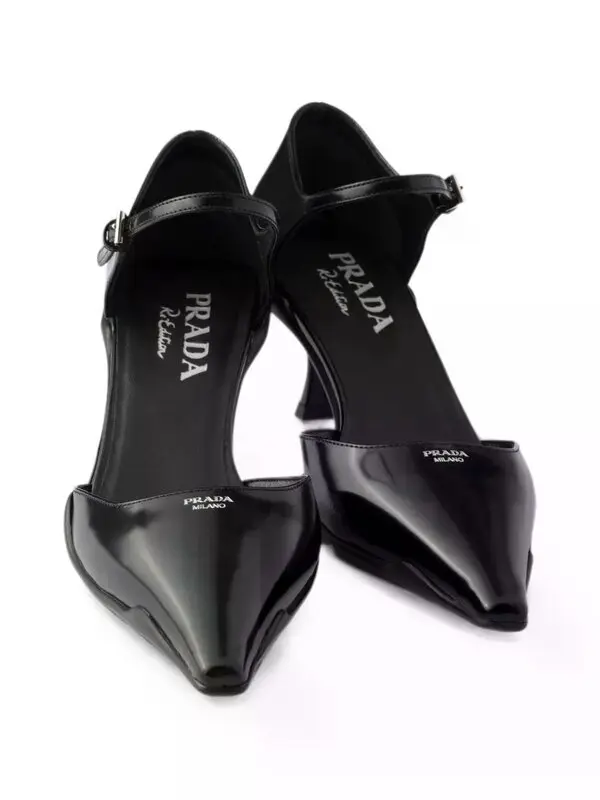 Prada Brushed-leather D'orsay Pumps