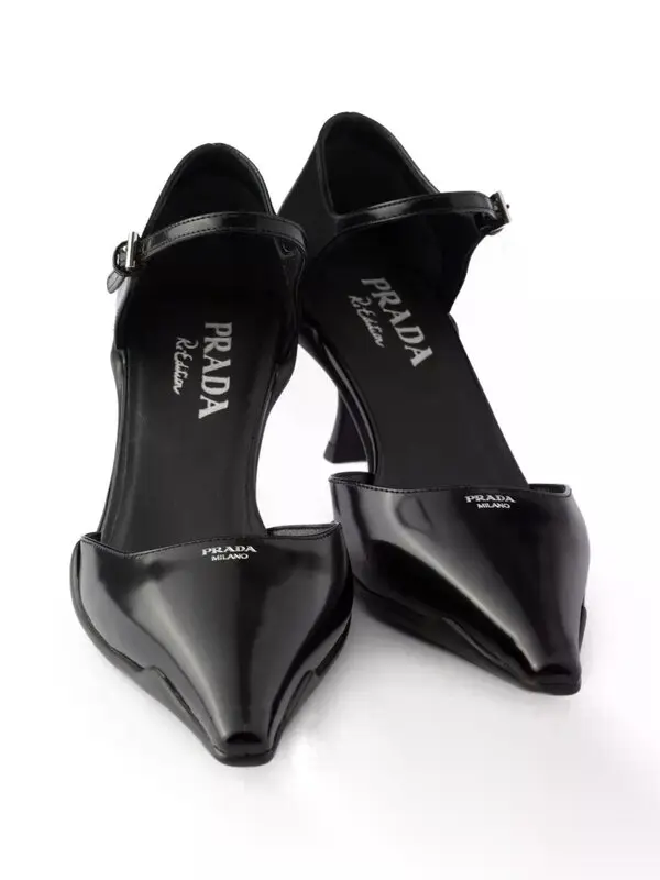 Prada Brushed-leather D'orsay Pumps