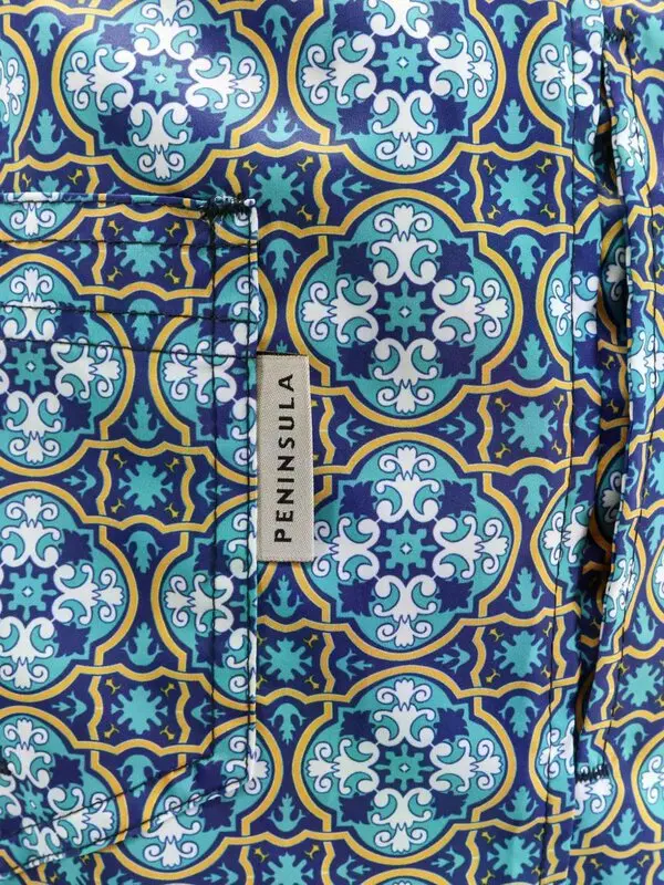 PENINSULA SWIMWEAR Santo Stefano Geometric-print Swim Trunks - Blue