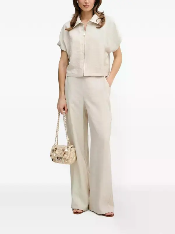 Joseph Ribkoff Zip-up Short-sleeve Top