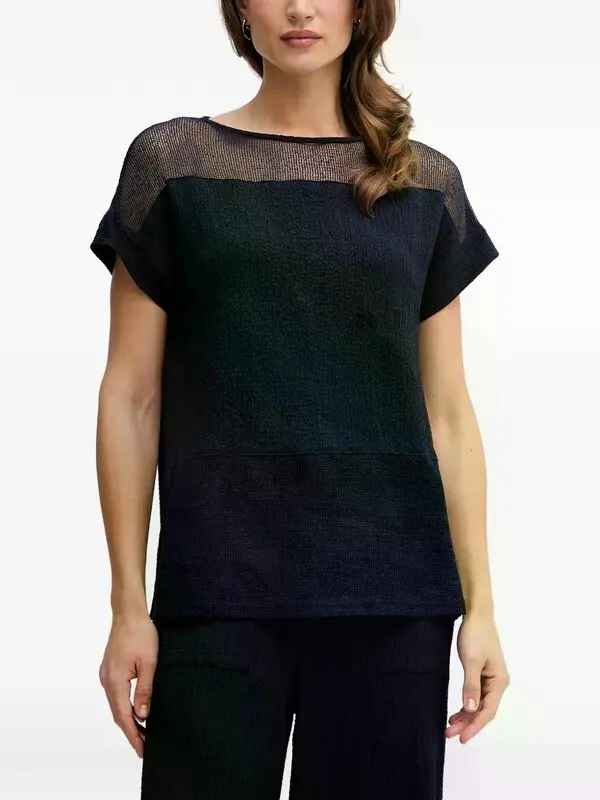 Joseph Ribkoff Mesh-panel Textured Top
