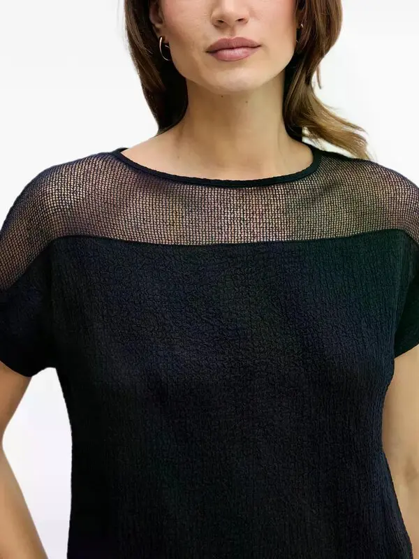 Joseph Ribkoff Mesh-panel Textured Top