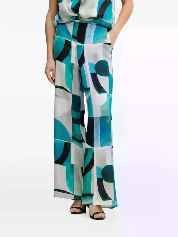 Joseph Ribkoff Abstract-print Palazzo Pants - Blue