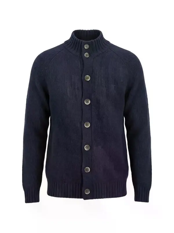 Altea Button-up High-neck Cardigan - Blue