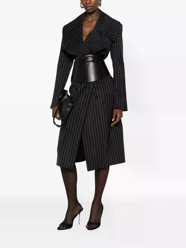 DONDUP Pinstripe-pattern Double-breasted Coat
