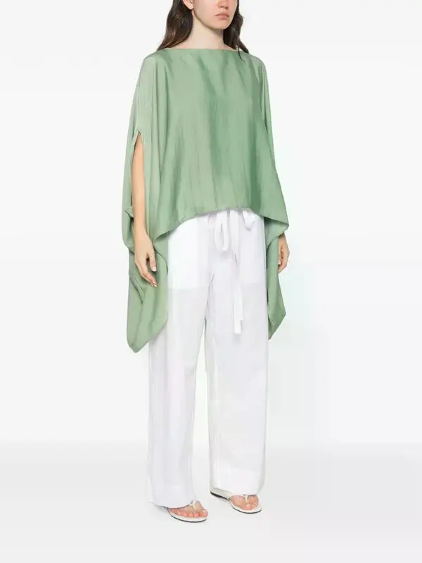 MOUTAKI Boat-neck Cape-style Blouse