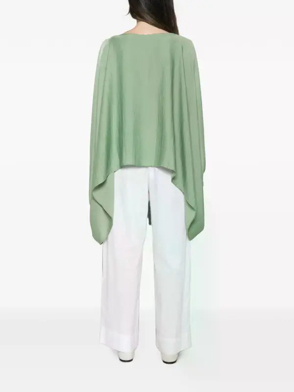 MOUTAKI Boat-neck Cape-style Blouse