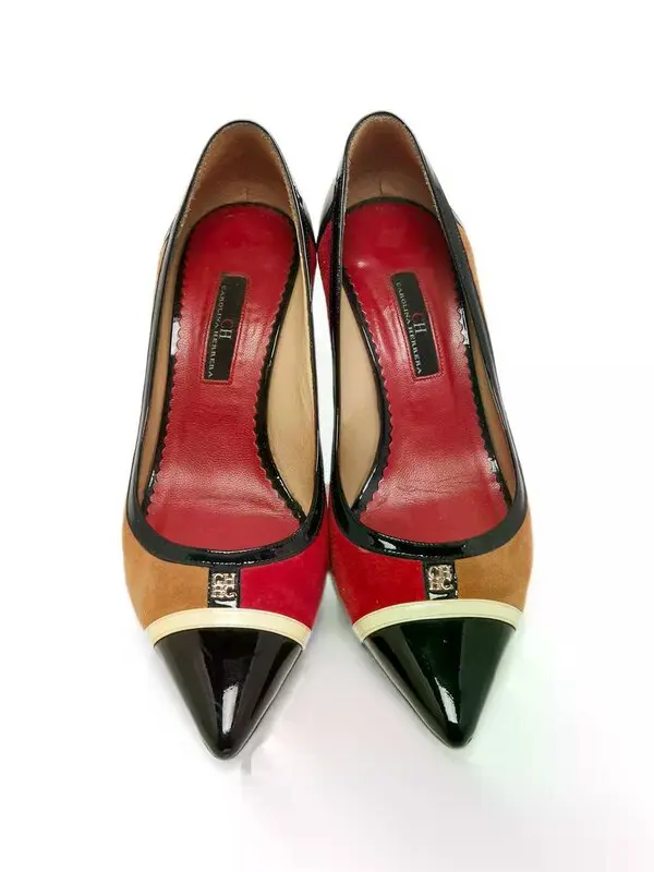 Carolina Herrera Tricolour Suede Pumps