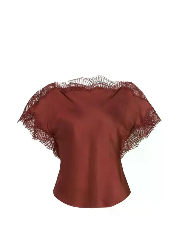 A.L.C. Luna Lace-trimmed Top - Red