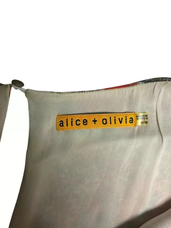 Alice + Olivia Sleeveless Boat-neck Floral Print Dress