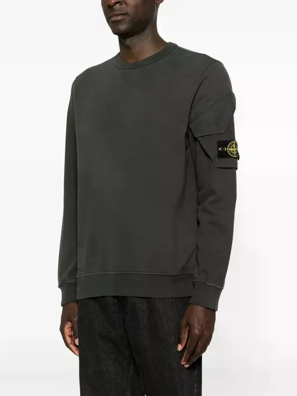 Stone Island Logo-patch Pocket Sweatshirt - Grey