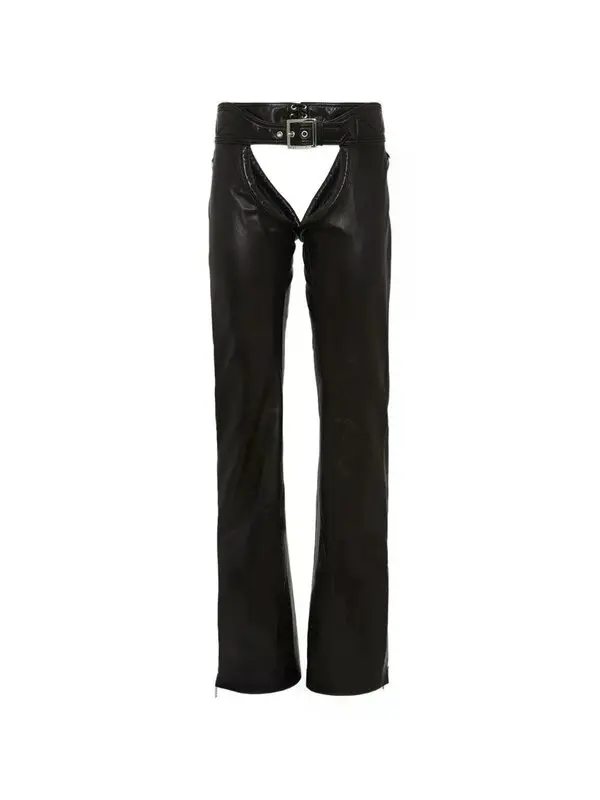 Dsquared2 Buckle Belt Leather Trousers - Black