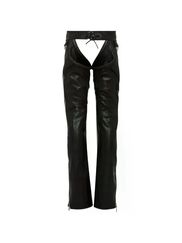 Dsquared2 Buckle Belt Leather Trousers