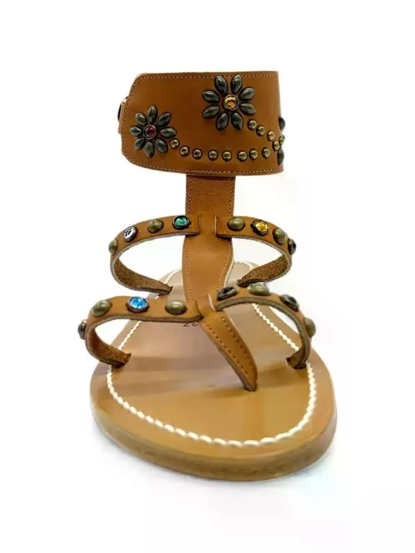 HTC LOS ANGELES K Jacques Caravelle Studded Sandals - Brown