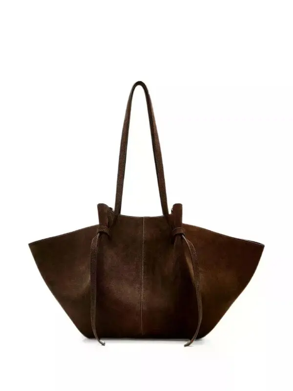 Yuzefi Mochi Tie-detail Suede Tote Bag - Brown