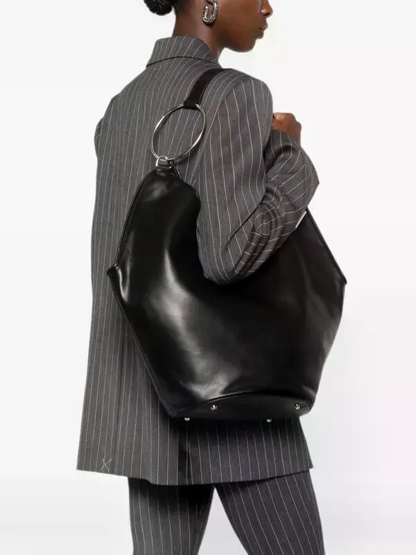 DONDUP Ring-handle Leather Shoulder Bag