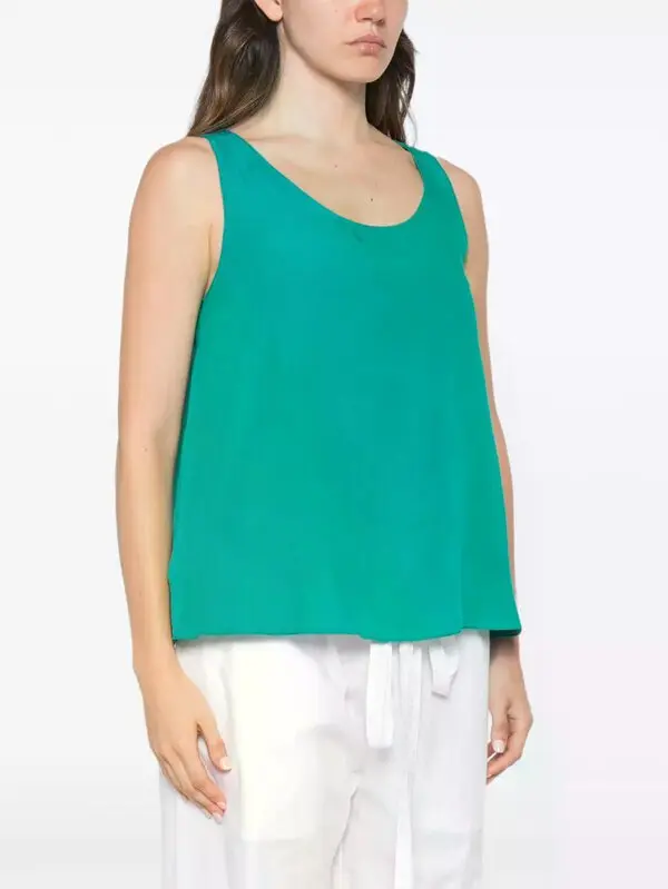 MOUTAKI Sleeveless Scoop Neck Blouse - Green