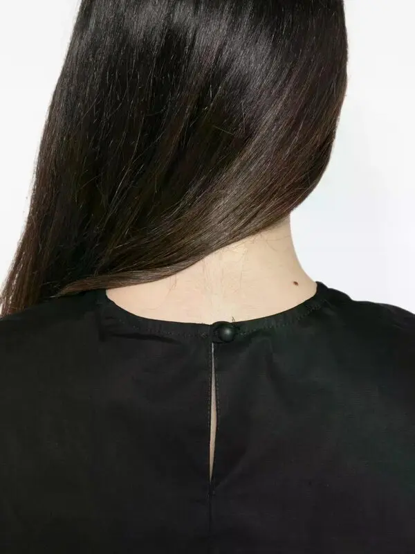 MOUTAKI Sleeveless Round Neck Blouse With Detachable Waist Belt - Black