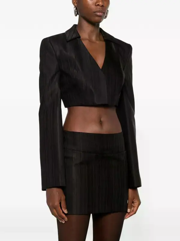 DONDUP Pinstripe-pattern Cropped Blazer