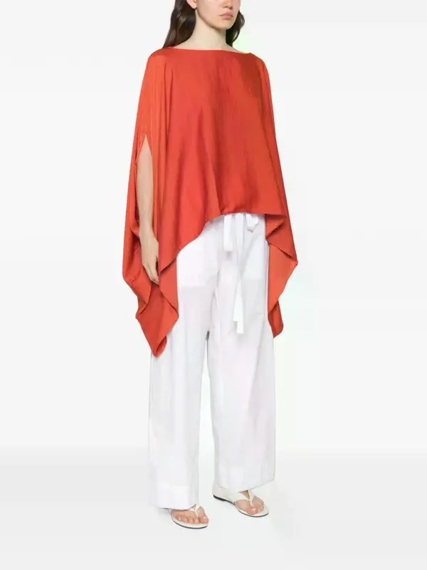 MOUTAKI Cape-style Boat-neck Blouse
