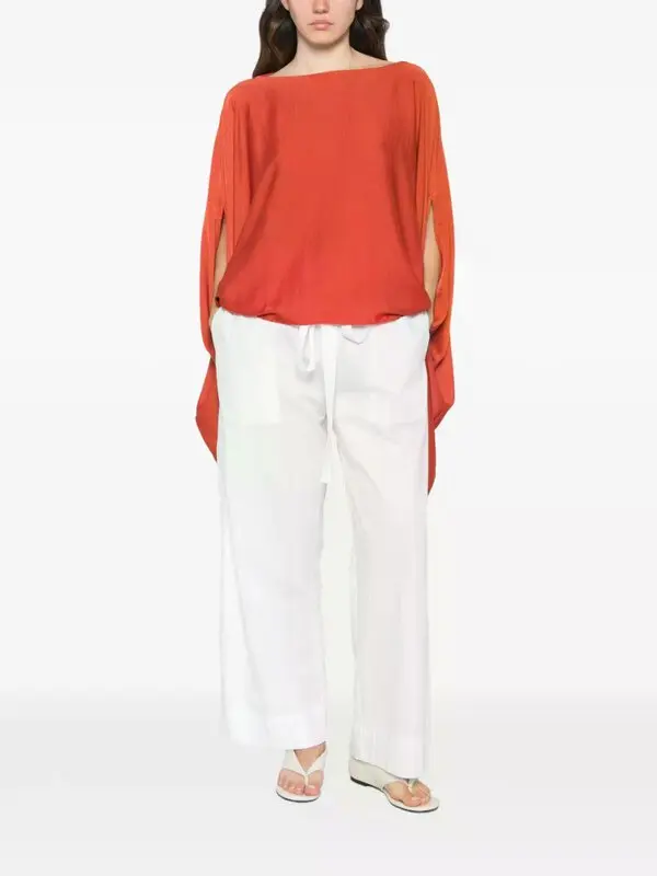 MOUTAKI Cape-style Boat-neck Blouse