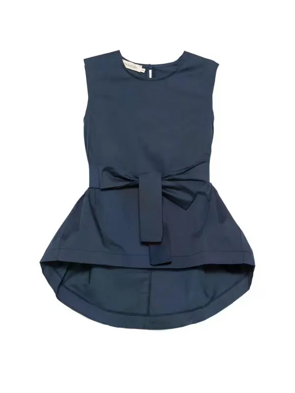 MOUTAKI Sleeveless Tie-fastening Blouse - Blue