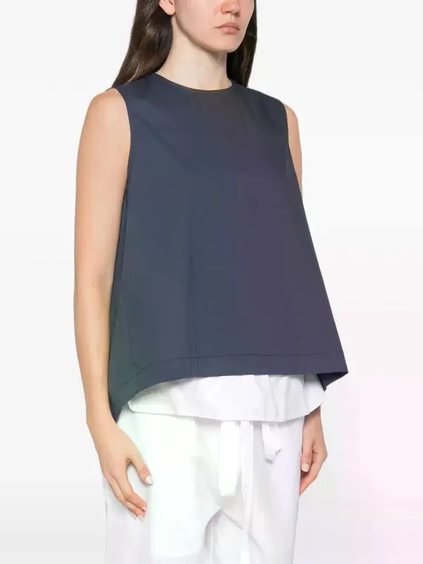 MOUTAKI Sleeveless Tie-fastening Blouse - Blue