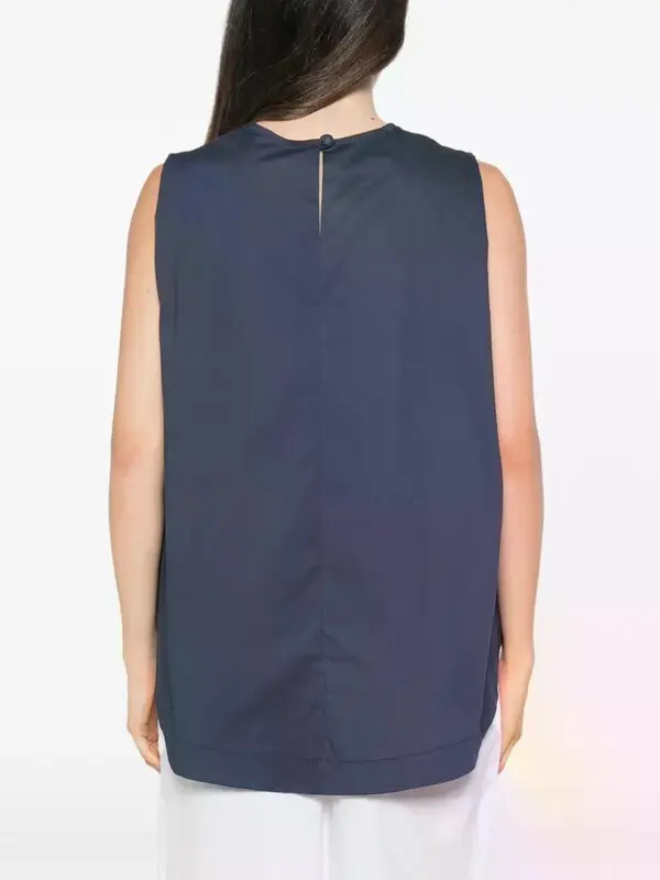 MOUTAKI Sleeveless Tie-fastening Blouse - Blue