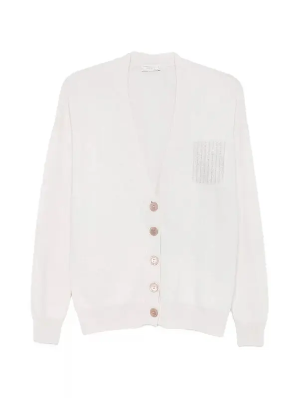 Peserico Bead-embellished V-neck Cardigan - Neutrals