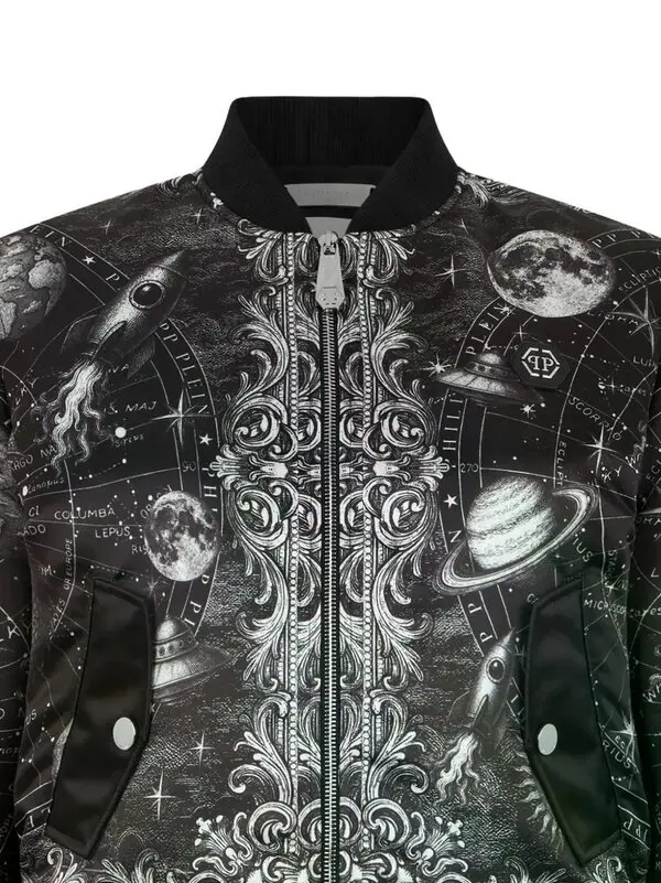 Philipp Plein Zodiac Satin Bomber Jacket