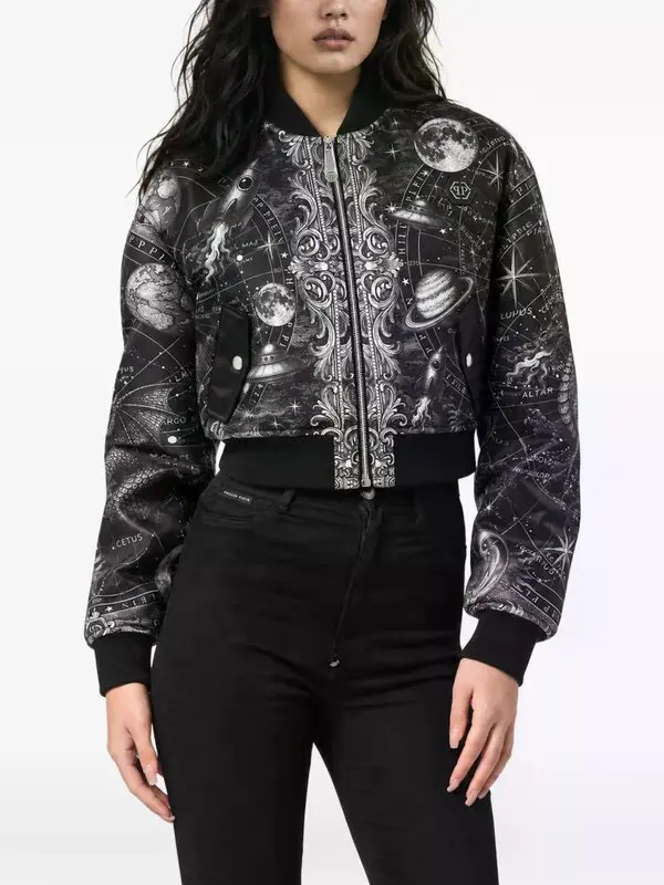Philipp Plein Zodiac Satin Bomber Jacket
