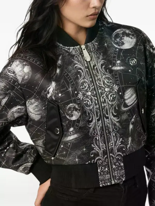Philipp Plein Zodiac Satin Bomber Jacket