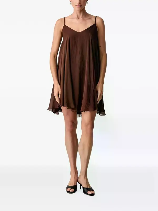 HAVEONE Flared V-neck Mini Dress