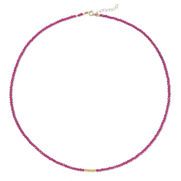 BOMBYX HOUSE Tiny Ruby Gold Cluster Necklace - Red
