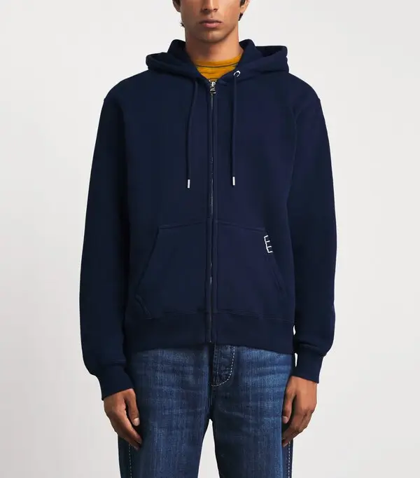 JW Anderson Cotton Zip-up Hoodie - Blue