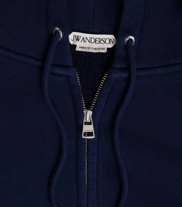 JW Anderson Cotton Zip-up Hoodie - Blue