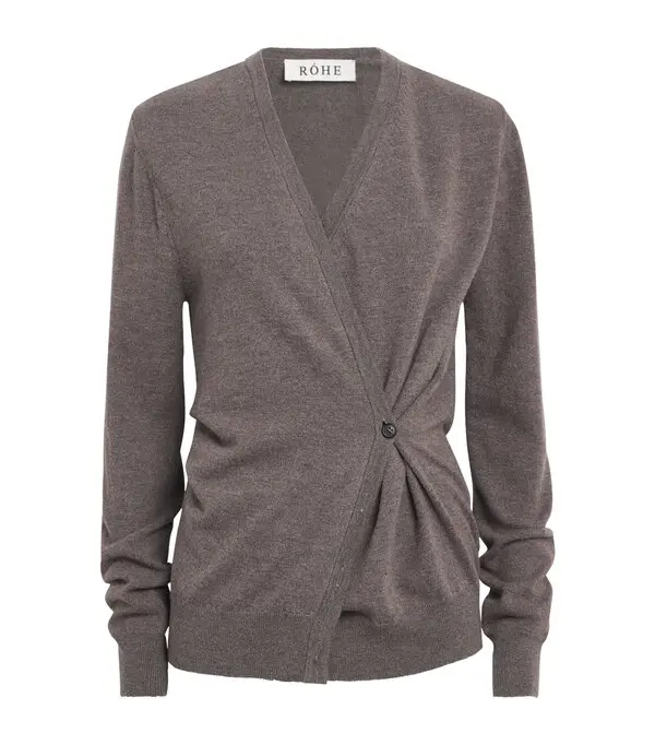 RÓHE Stretch-wool Twisted Cardigan - Brown