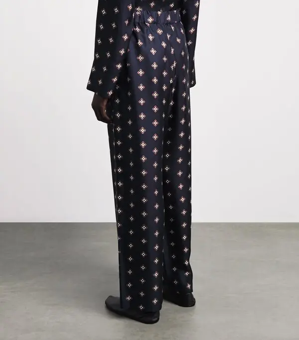 Max Mara Silk Printed Wide-leg Trousers