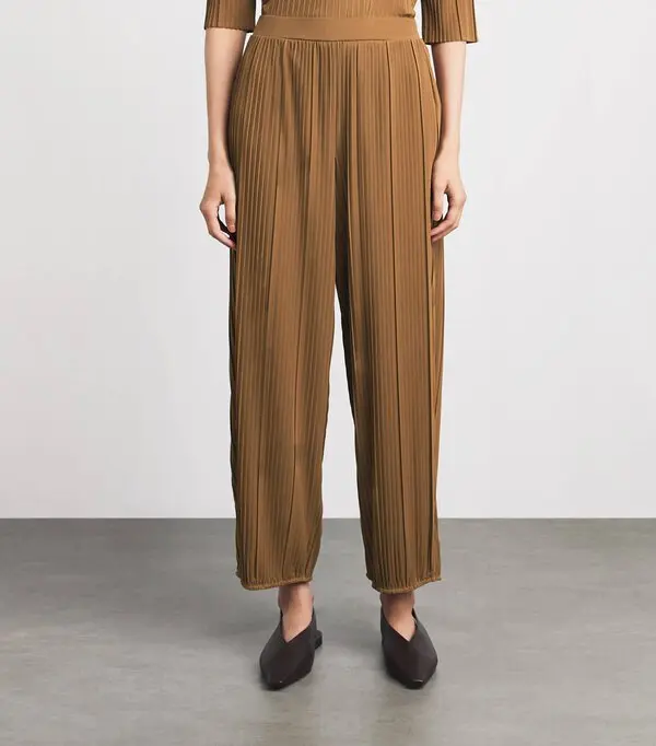 Max Mara Chiffon Plissé Pleated Trousers