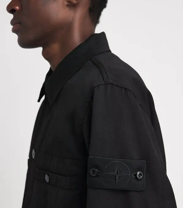 Stone Island Virgin Wool-cotton Gabardine-tc_s.i. Ghost Jacket