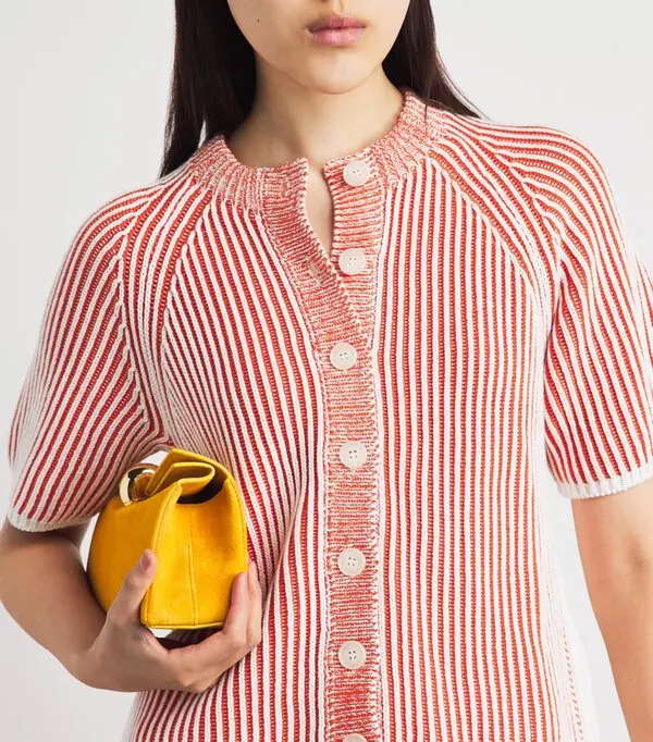 ME+EM Organic Cotton Striped Ribbed Cardigan