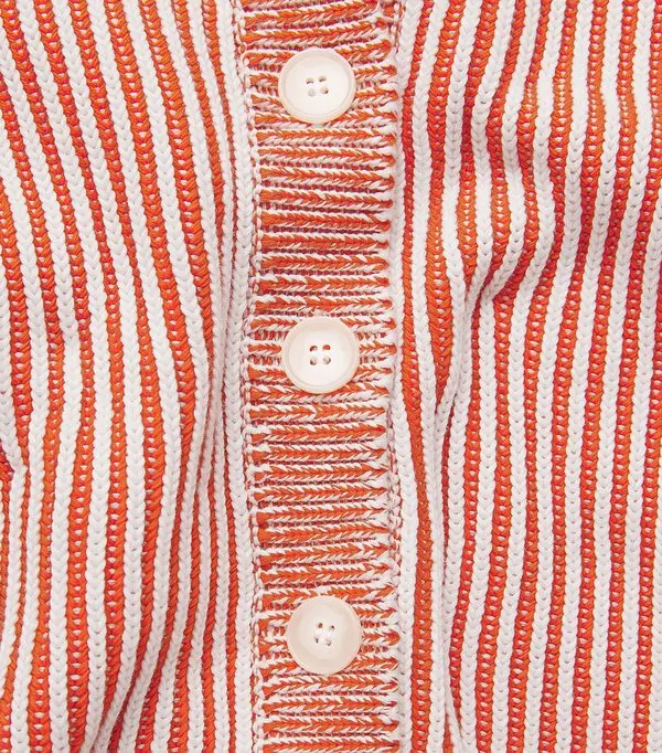 ME+EM Organic Cotton Striped Ribbed Cardigan