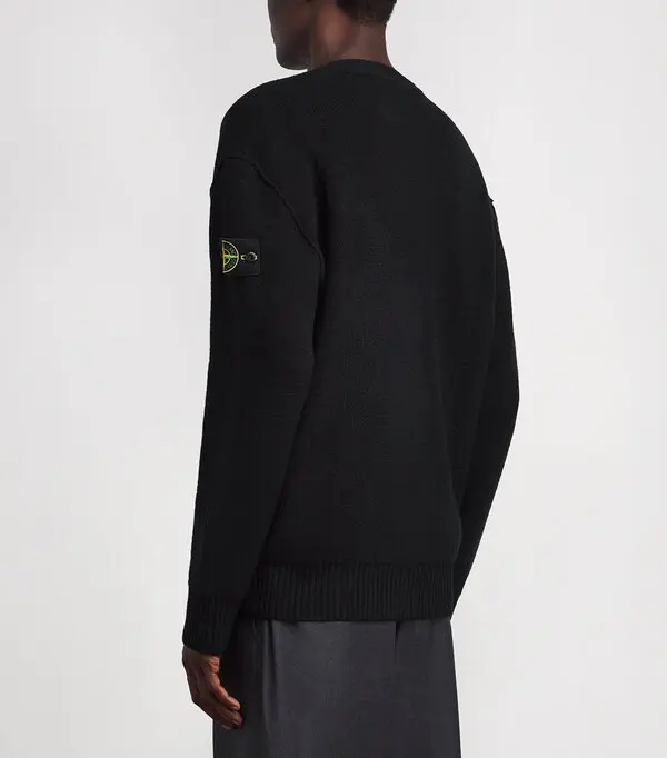 Stone Island Virgin Wool Compass Cardigan