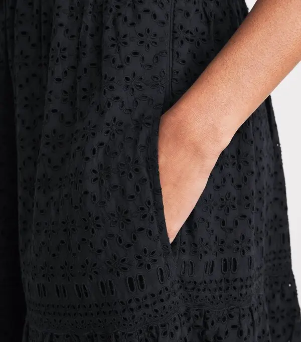 Ulla Johnson Constance Broderie Anglaise Maxi Dress - Navy