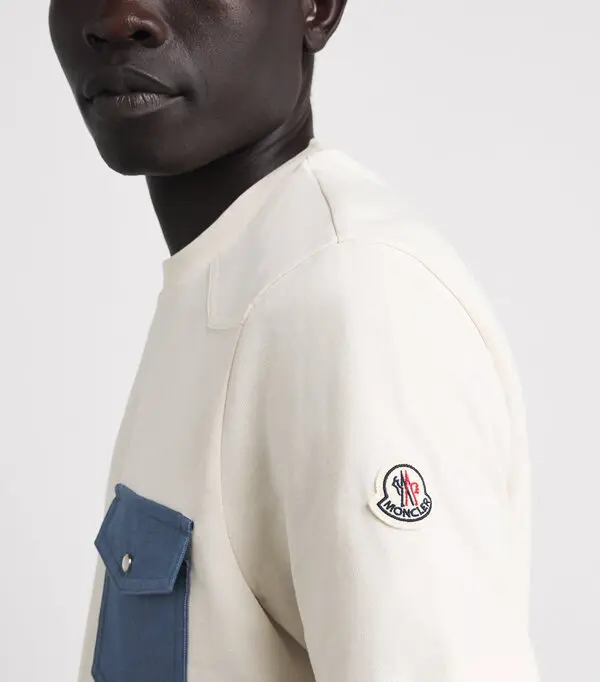 Moncler Cotton Denim-pocket T-shirt