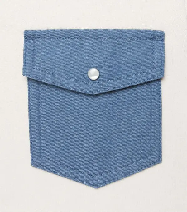 Moncler Cotton Denim-pocket T-shirt