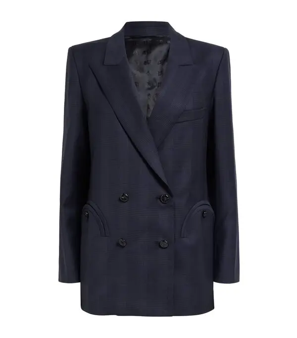 BLAZÉ MILANO Virgin Wool Aramis Everynight Double-breasted Blazer - Navy